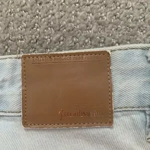 stradivarius | Jeans | Stradivarius Light Blue Denim With Brown Patch ...